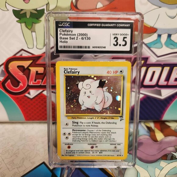 Pokemon | Toys | Pokemon Clefairy 63 Holo Rare Base Set 2 Cgc 35 | Poshmark